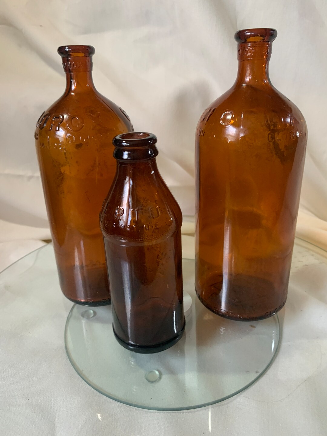 Amber Glass Clorox Bottles and Certo Medicine Bottle - Etsy