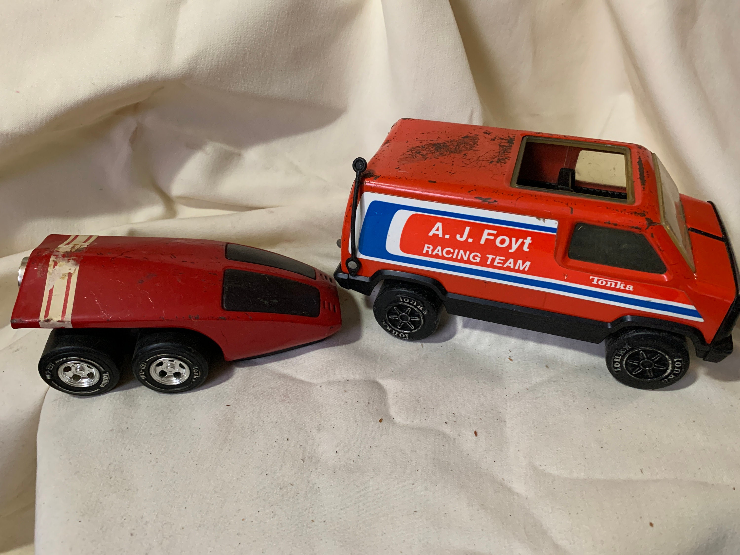 Tonka AJ Foyt Racing Van and Tonka Red Rocket Car 1970s - Etsy