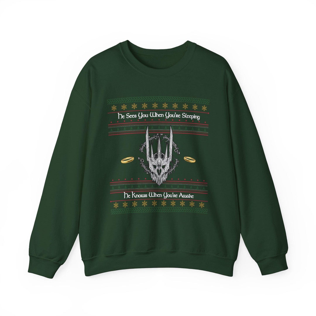 Sauron Lord of the Rings Christmas Crewneck Sweatshirt, Holiday Xmas ...