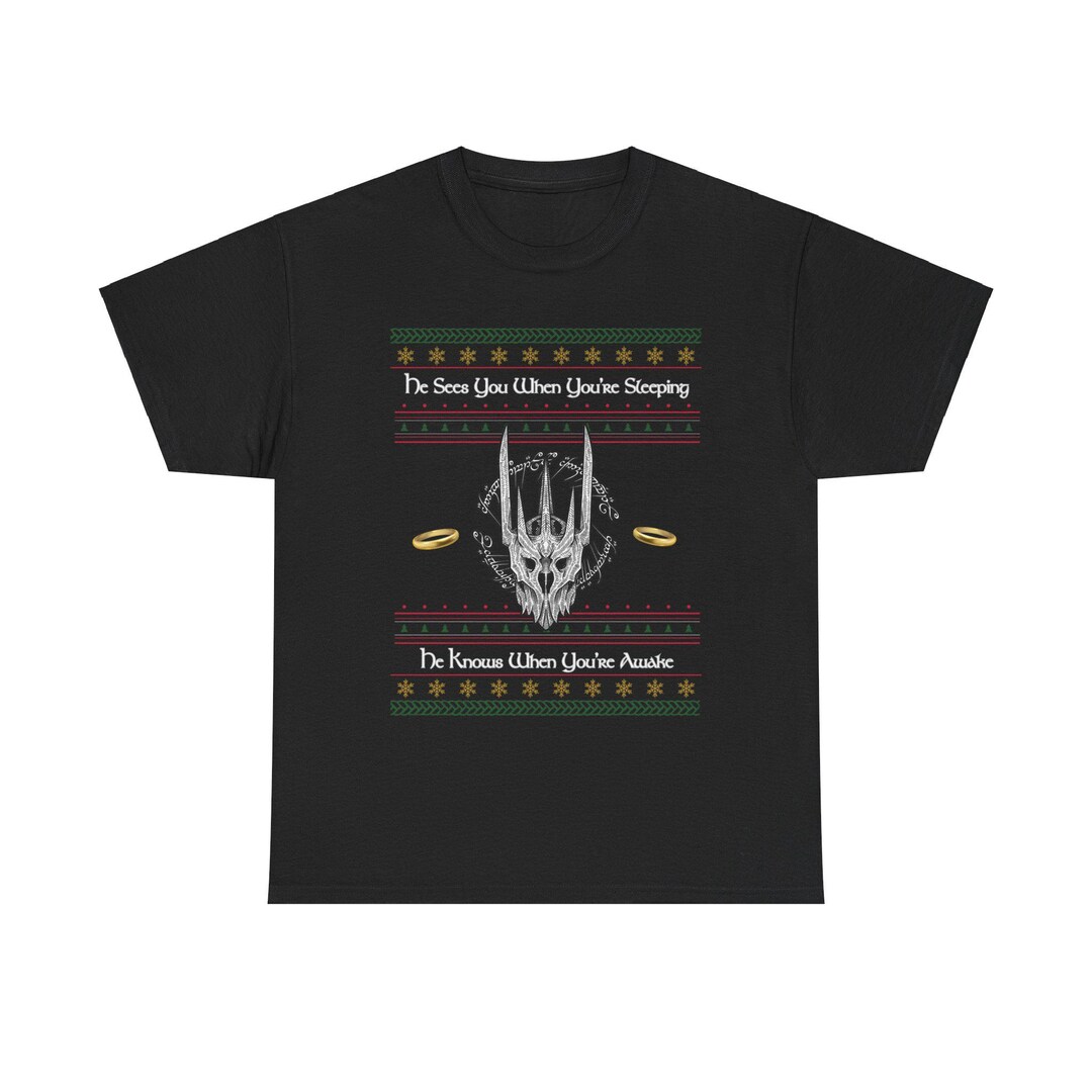 Lord of the Rings Christmas Tee, Sauron Eye Shirt, Holiday Fantasy ...