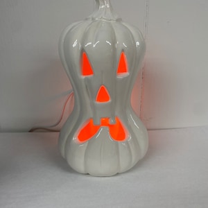 Ceramic Jack O’lantern Lamp - Squished - Etsy