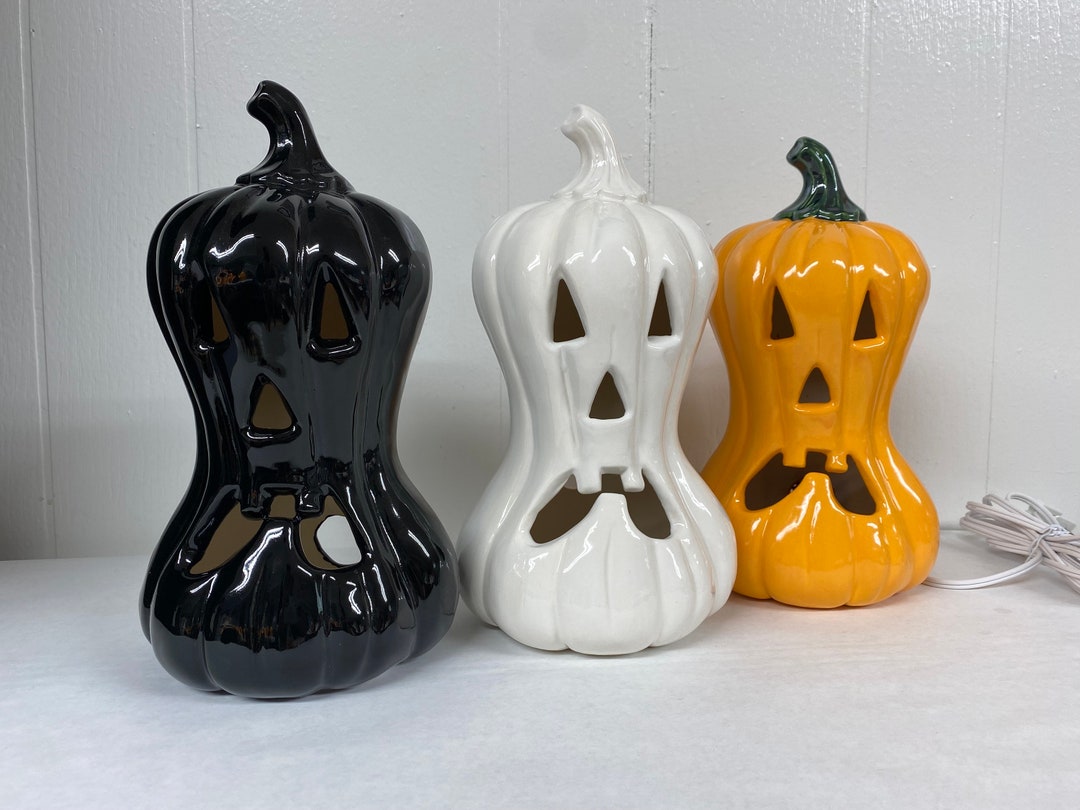 Ceramic Jack O’lantern Lamp - Squished - Etsy