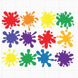 Paint Splat SVG Design Bundle. PNG Splatter Cut Files for - Etsy