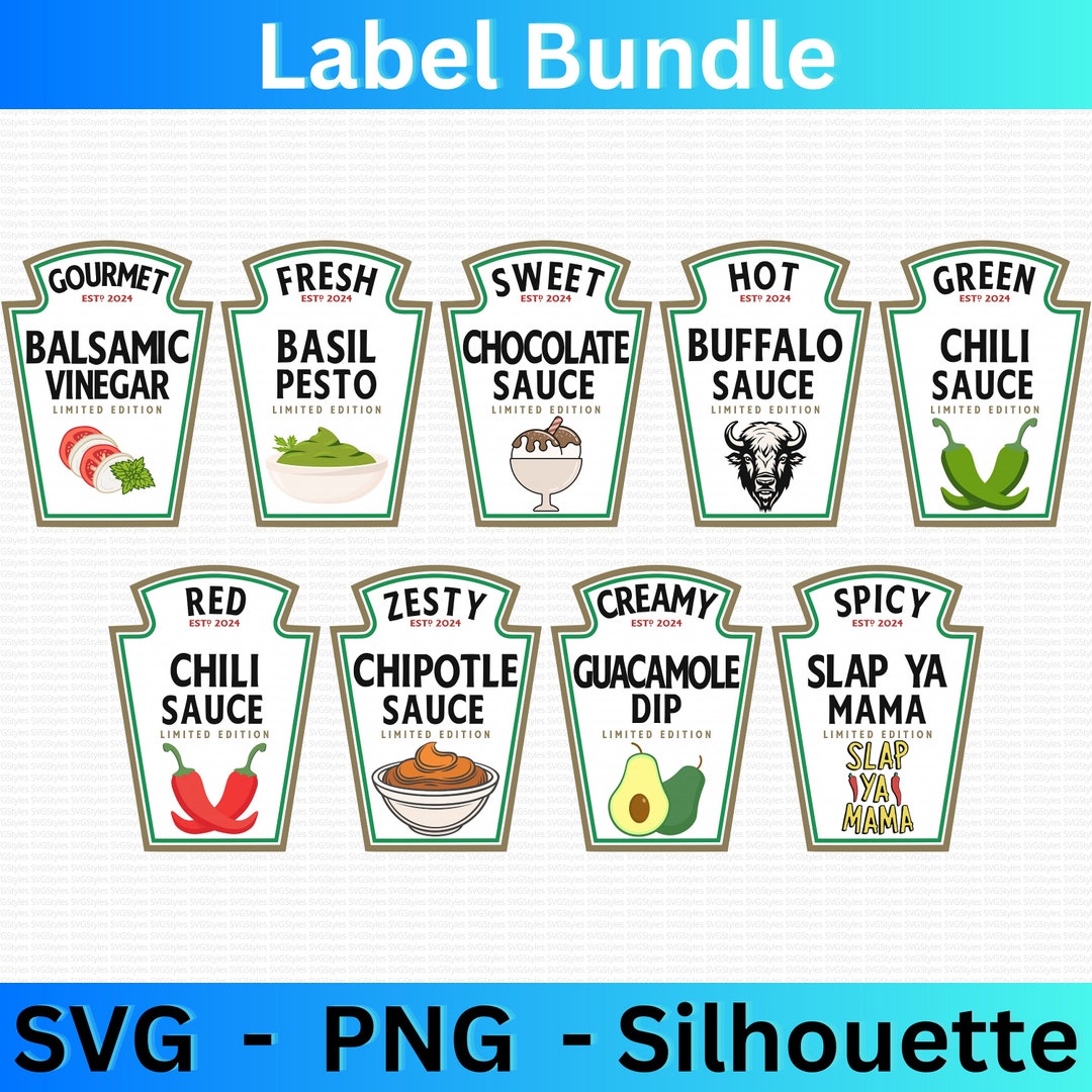 Condiment Label SVG PNG Group Halloween Costume Shirt Labels - Etsy