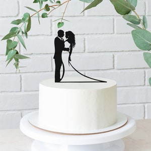 Wedding Cake Topper SVG Bride and Groom Silhouette Instant Download PNG ...
