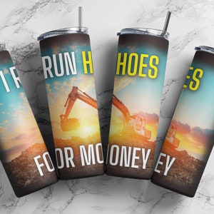 20 Oz Skinny Tumbler Excavator Backhoe Operator Sublimation Design ...