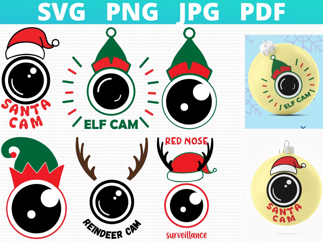 Santa Cam Christmas Ornament SVG 2022 Elf Reindeer Surveillance North ...