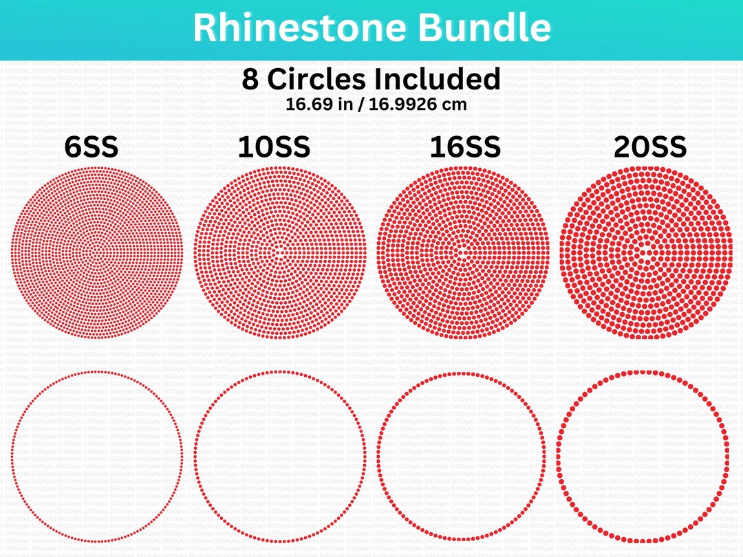 Rhinestone Circle Template SVG Files. Circle Stencil for Rhinestones ...