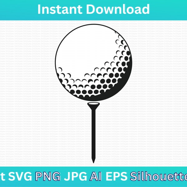 Golf Ball on Tee Svg - Etsy