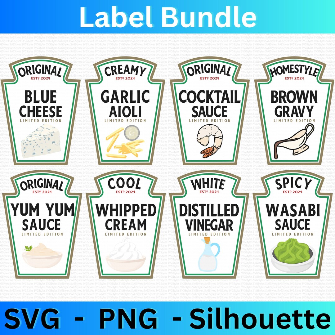 Condiment Label SVG PNG Group Halloween Costume Shirt Labels - Etsy