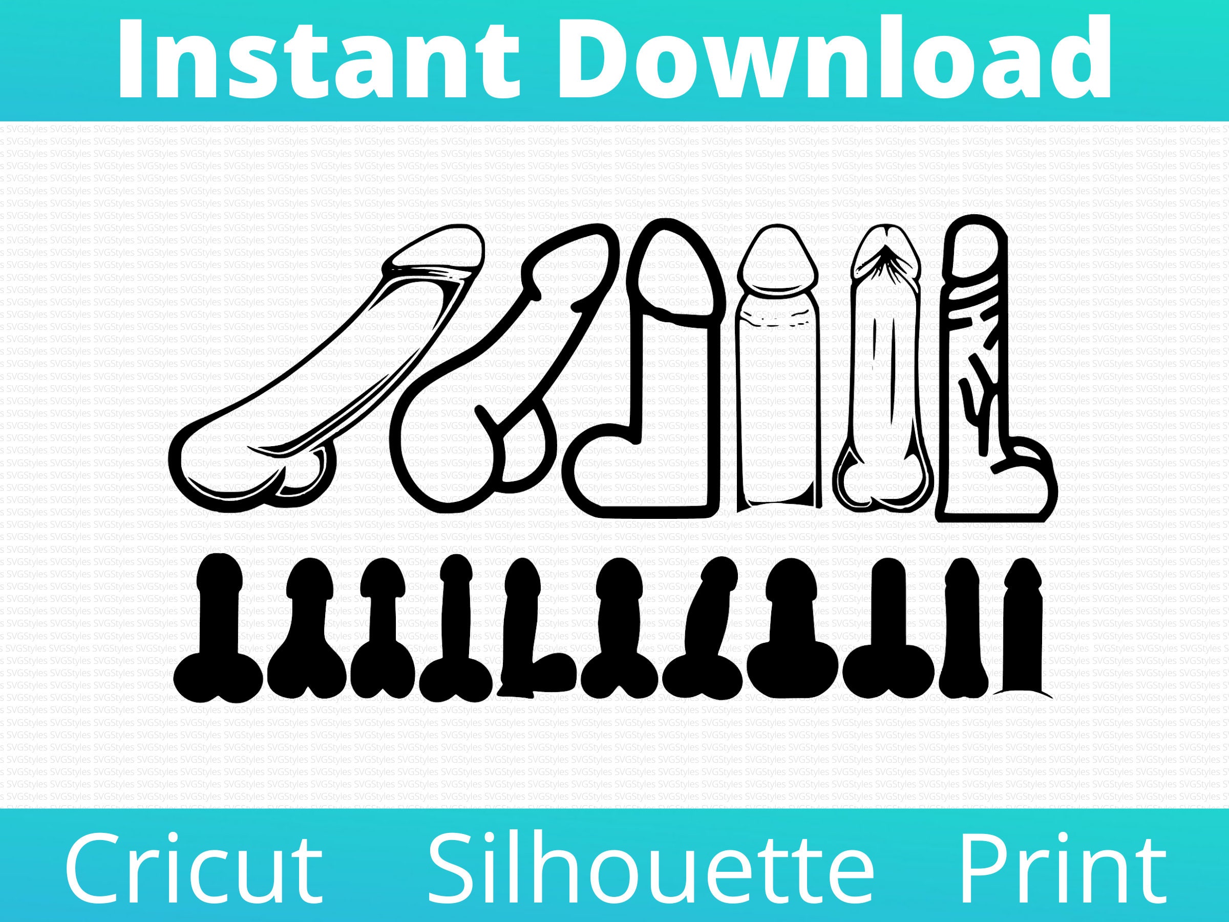 HUGE Penis Willy Dick Cock SVG Bundle. Png Digital Cut Files - Etsy ...