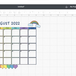Rainbow Calendar Month Template SVG PNG. Months, Years, Dates Included ...