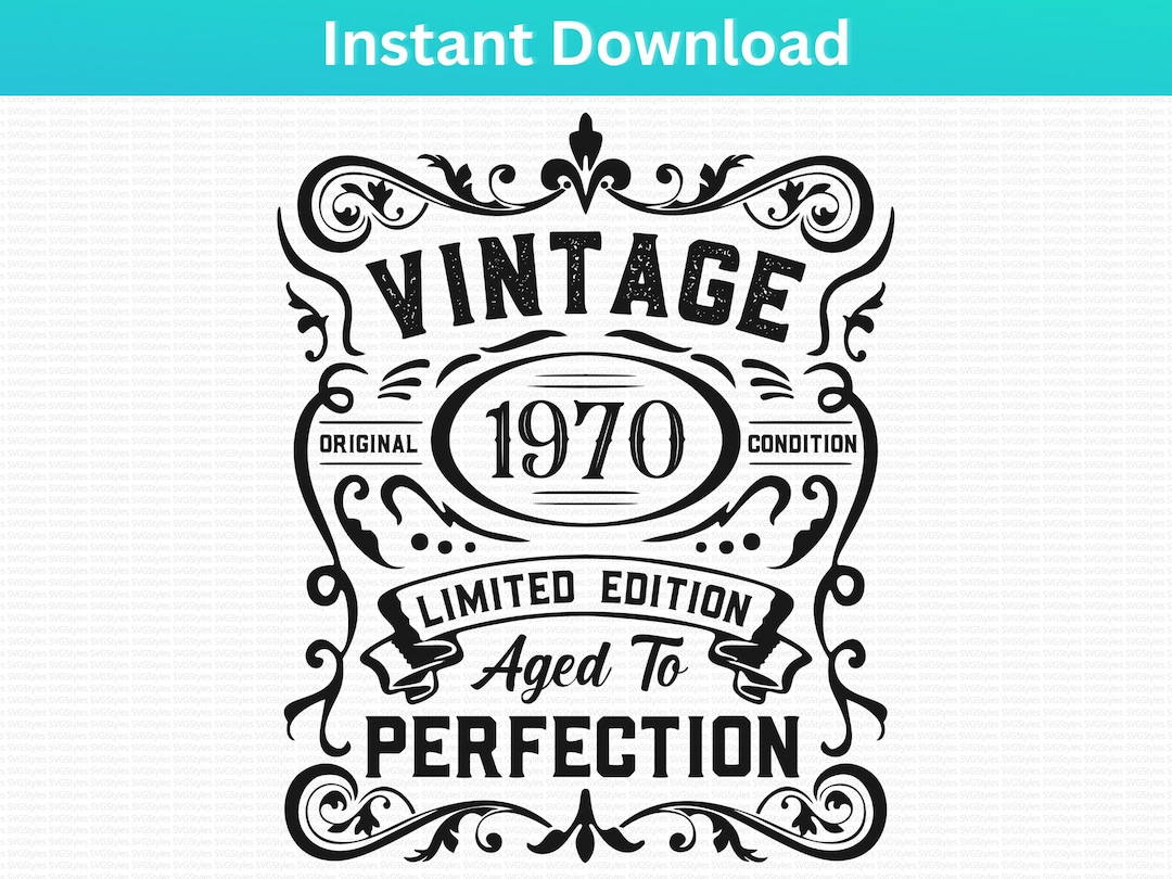 1970 Birthday SVG PNG Vintage 1970 SVG, Birthday Svg, Limited Edition ...