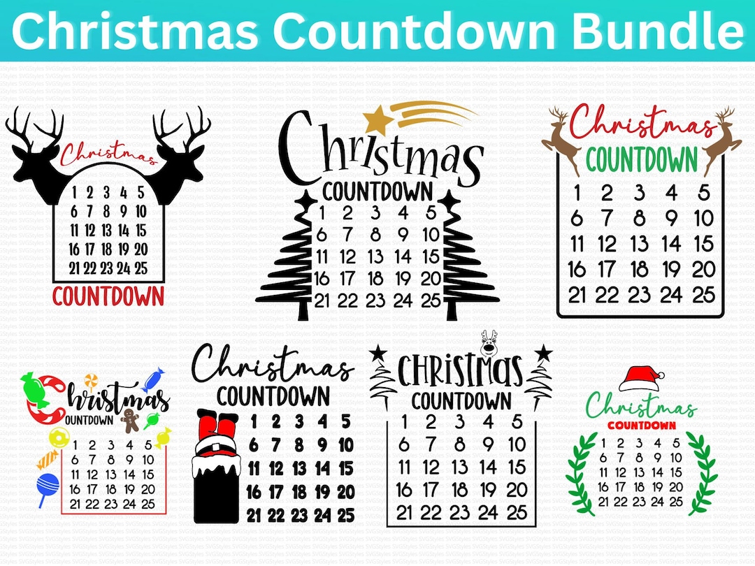Christmas Countdown SVG PNG Christmas SVG Bundle, Merry Christmas File ...
