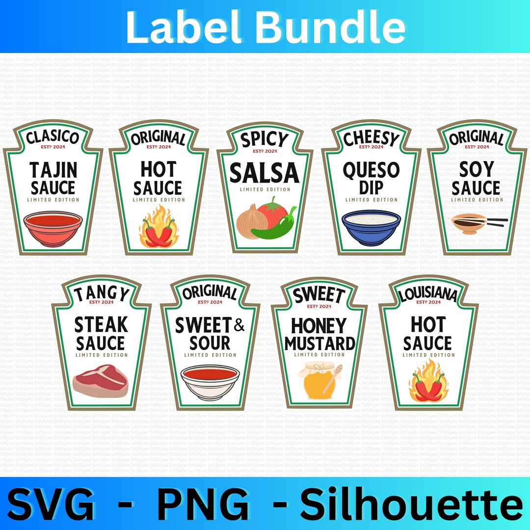 Condiment Label SVG PNG Group Halloween Costume Shirt Labels - Etsy