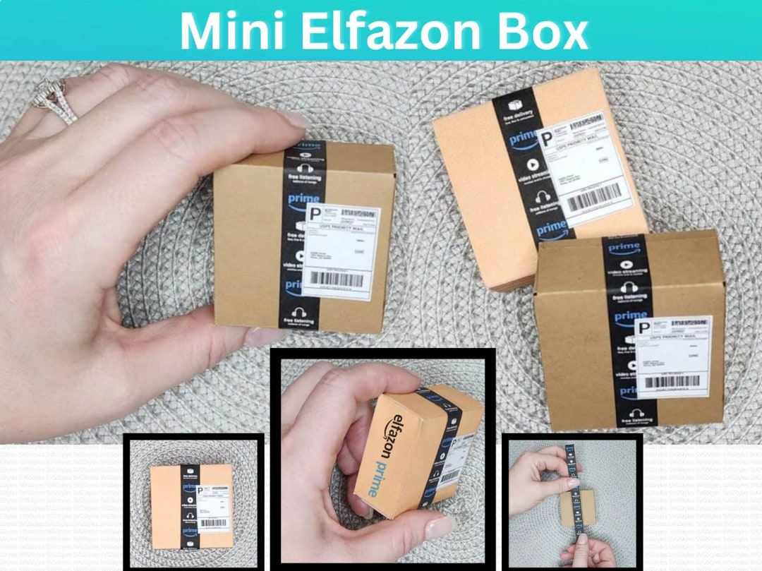 Printable Mini Elfazon Package Template With Tape and Label, Miniature ...