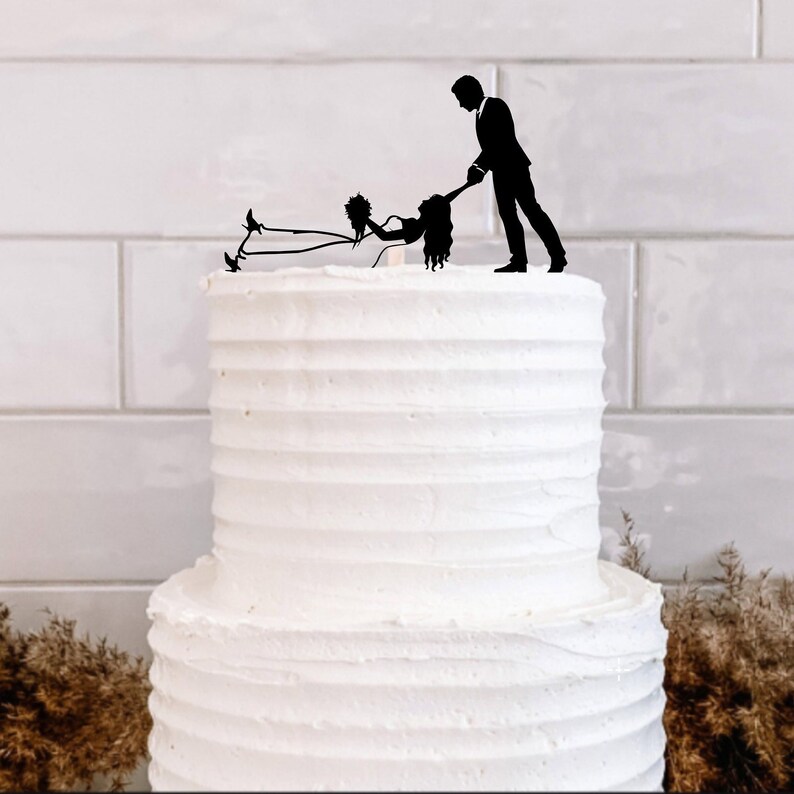 Groom Dragging Bride Wedding Cake Topper SVG Bundle. Runaway - Etsy