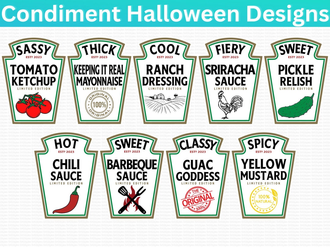 Condiment SVG Group Condiment Shirt SVG Group Halloween Costume PNG ...