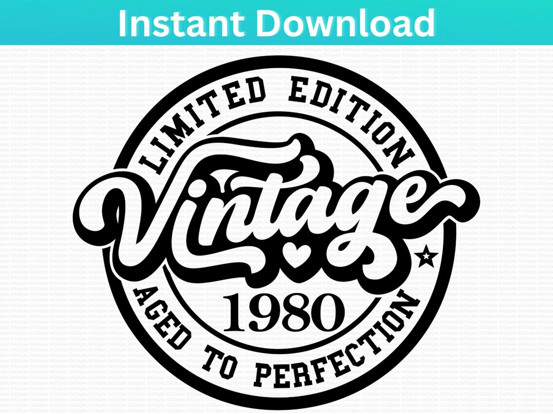 1980 44th Birthday SVG PNG Vintage SVG, Birthday Svg, Limited Edition ...