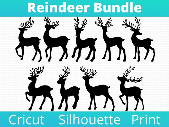 Reindeer SVG Bundle Christmas Holiday PNG Clipart for Gifts - Etsy