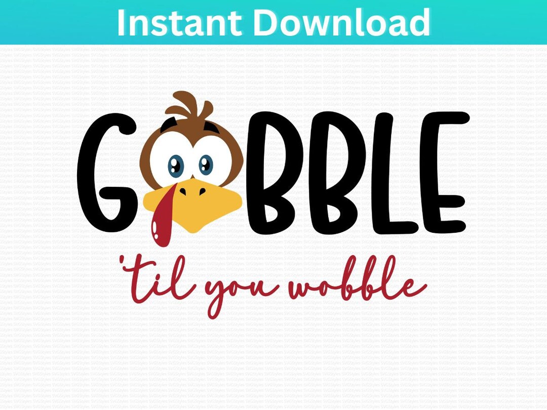 Turkey Face Gobble Til You Wobble Cute Friendsgiving Fall Door - Etsy