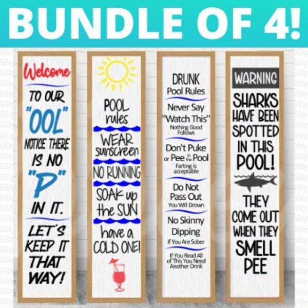 Pool Signs Svg - Etsy