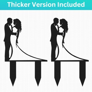 Wedding Cake Topper SVG Bride and Groom Silhouette Instant Download PNG ...