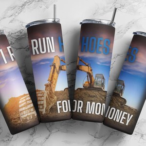 20 Oz Skinny Tumbler Excavator Backhoe Heavy Equipment Operator ...