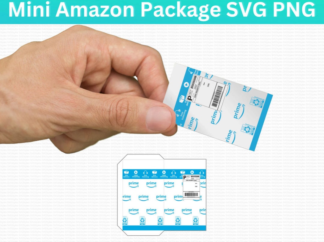 Printable Mini Amazon Package Template With Label, Miniature Envelope ...