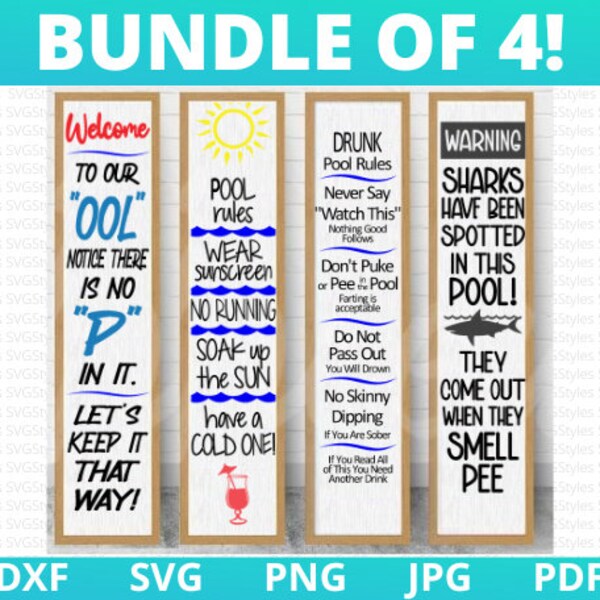 Funny Pool Signs - Etsy