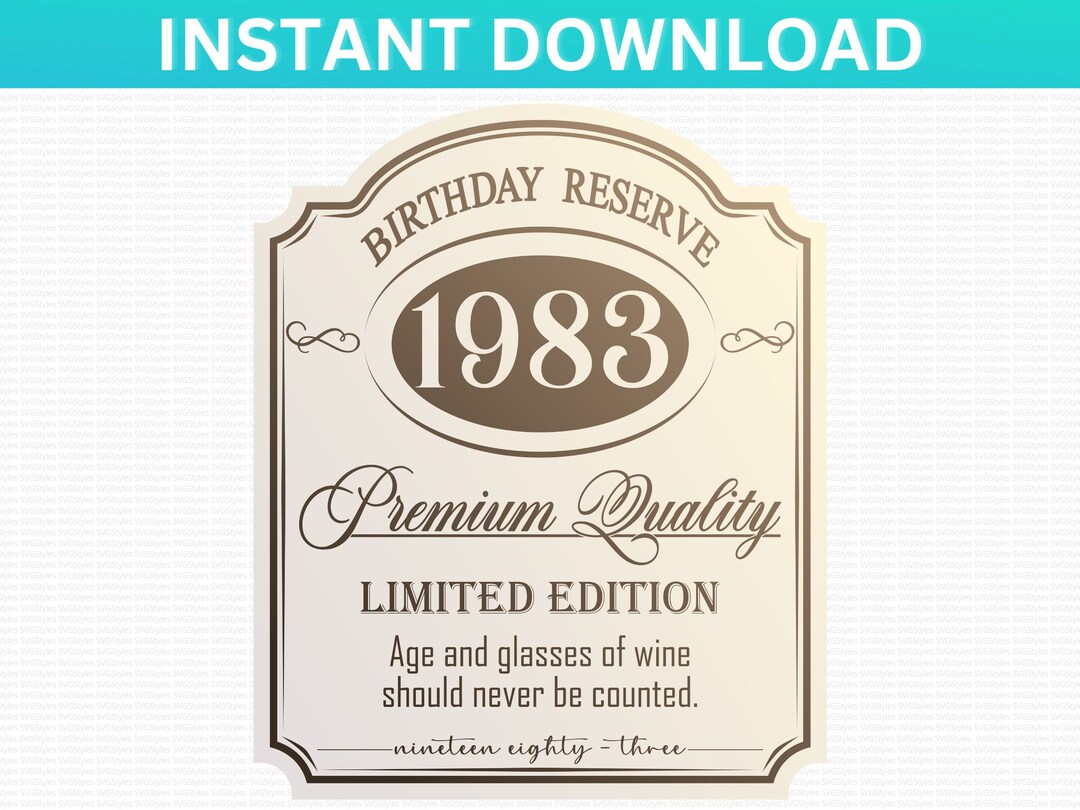 41st Birthday SVG PNG Vintage 1983 SVG, Birthday Svg, Limited Edition Aged to Perfection ...