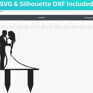 Wedding Cake Topper SVG Bride and Groom Silhouette Instant Download PNG ...