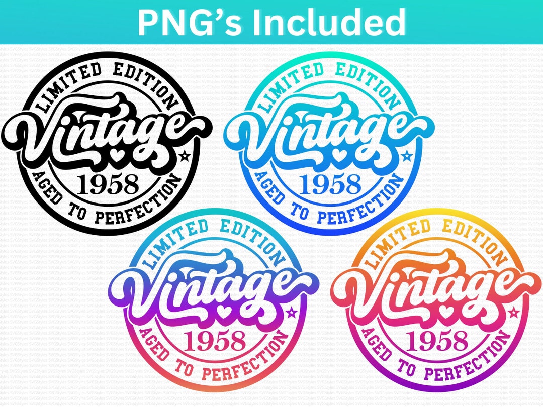 1958 Birthday Shirt SVG, 66th Birthday 1958 Limited Edition PNG, 1958 ...