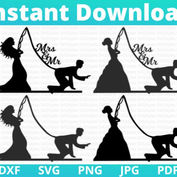 Fishing Wedding Cake Topper - Etsy