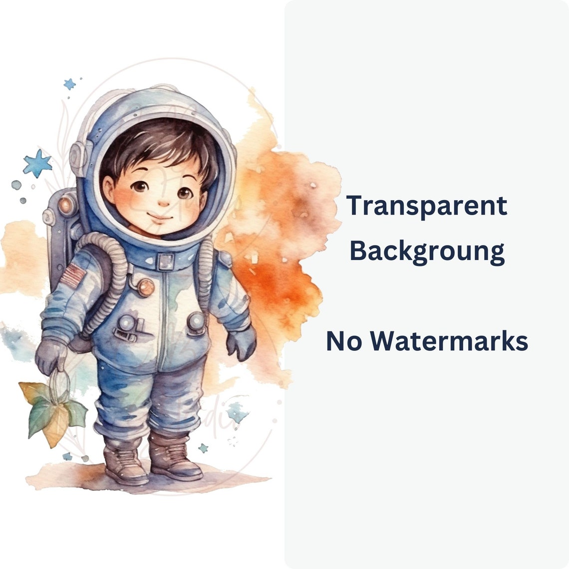 Cute Astronaut Boy Clipart, Kids Watercolor Space Clipart, Nursery ...
