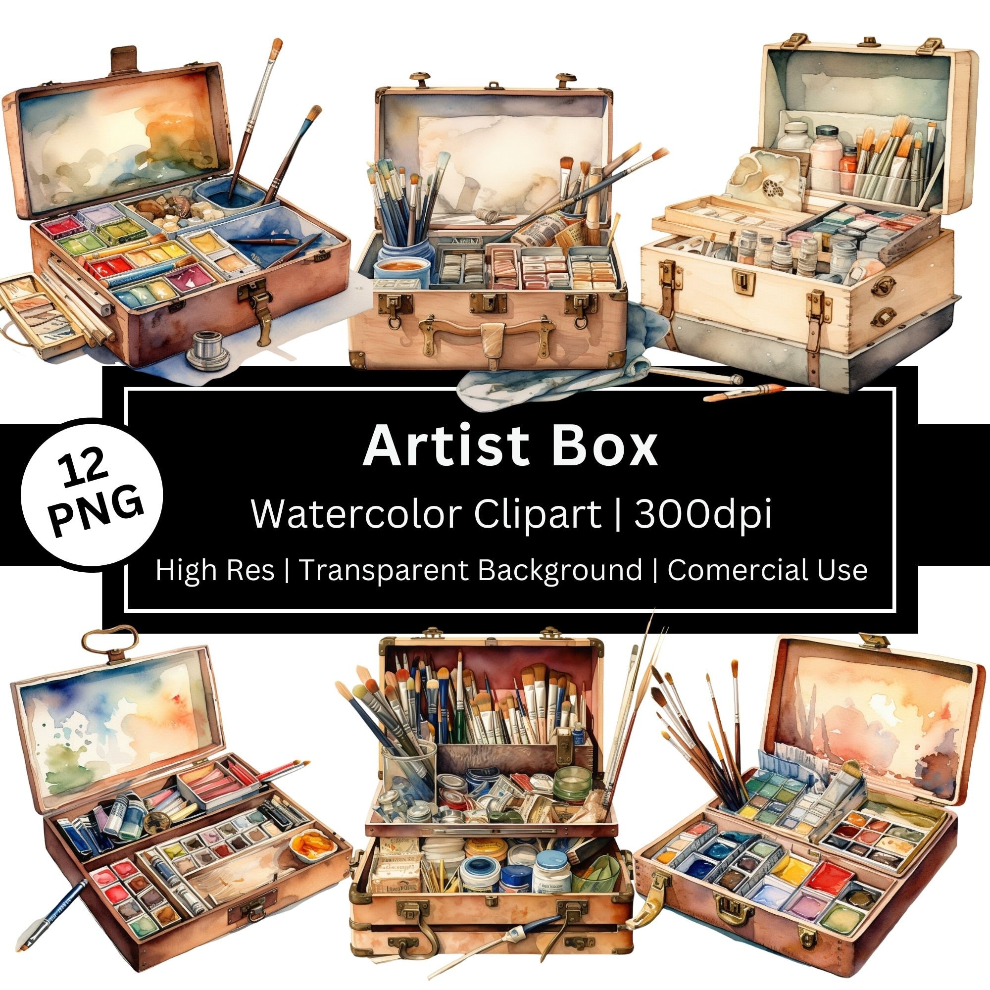 Watercolor Painter Box Clipart, Artistic Vibes, Painting, Hobby Clipart ...