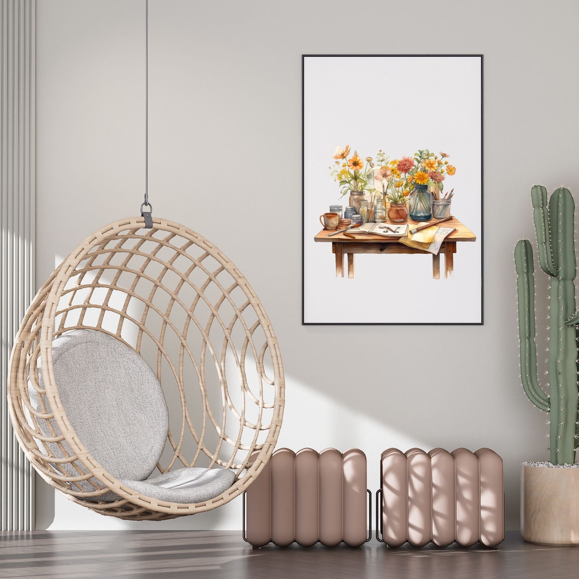 Painter Nook Clipart, Painter Desk, Artistic Corner, Hobby Clipart ...