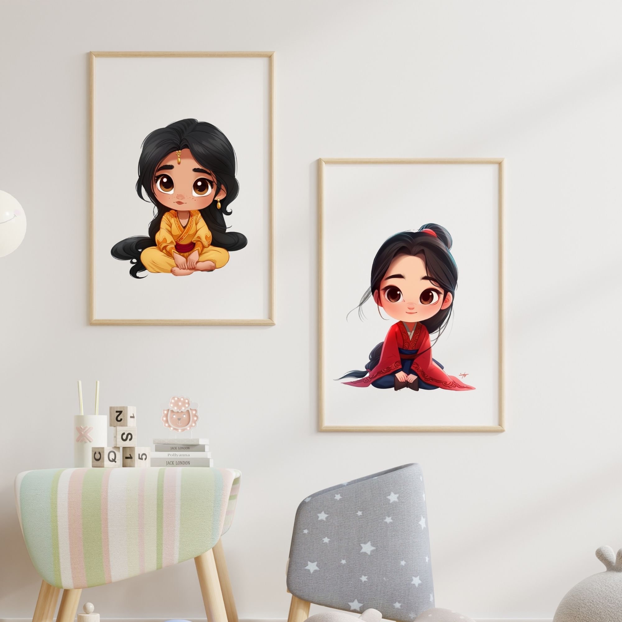 Raya Cute Clipart, Set of 12 Asian Princess Png, Kawaii, Fantasy ...