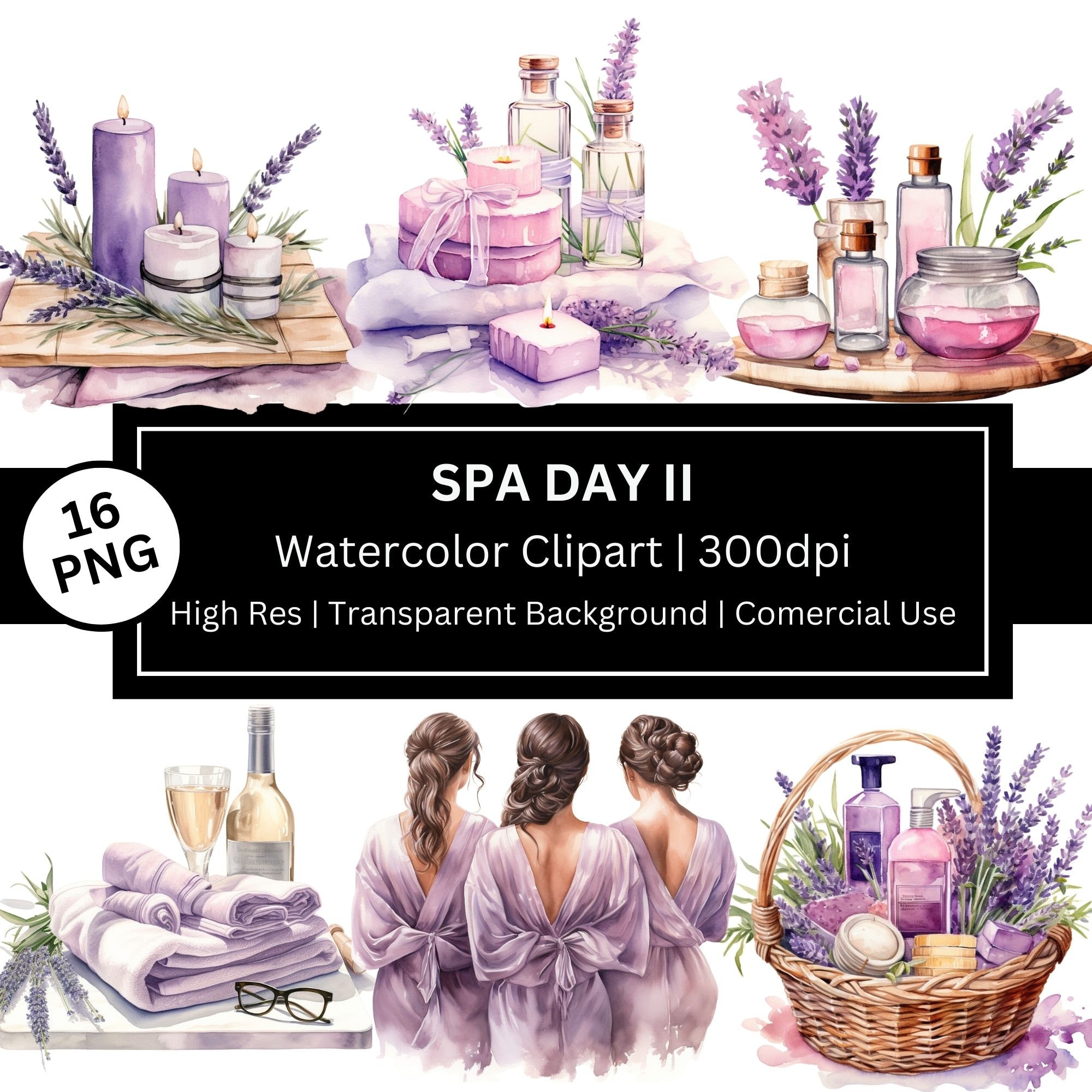 Spa Day Watercolor Clipart, Self Care High Quality Png, Relaxing Clip ...