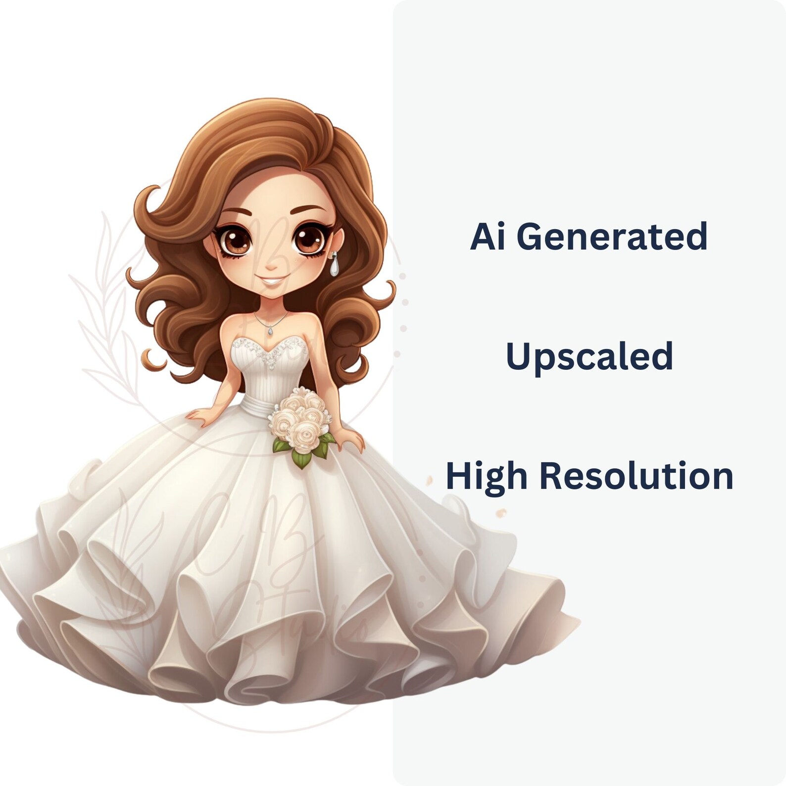 Cute Brunette Bride Clipart, Kawaii Bride, Cute Wedding Graphics ...