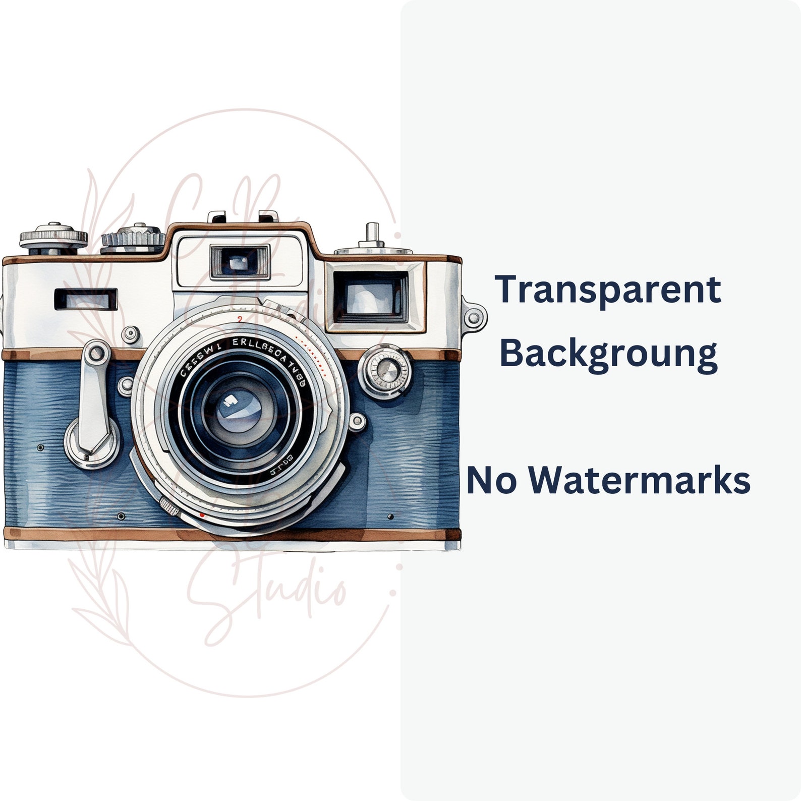 Vintage Cameras Clipart, Old Style Photo, Retro Cameras Watercolor ...