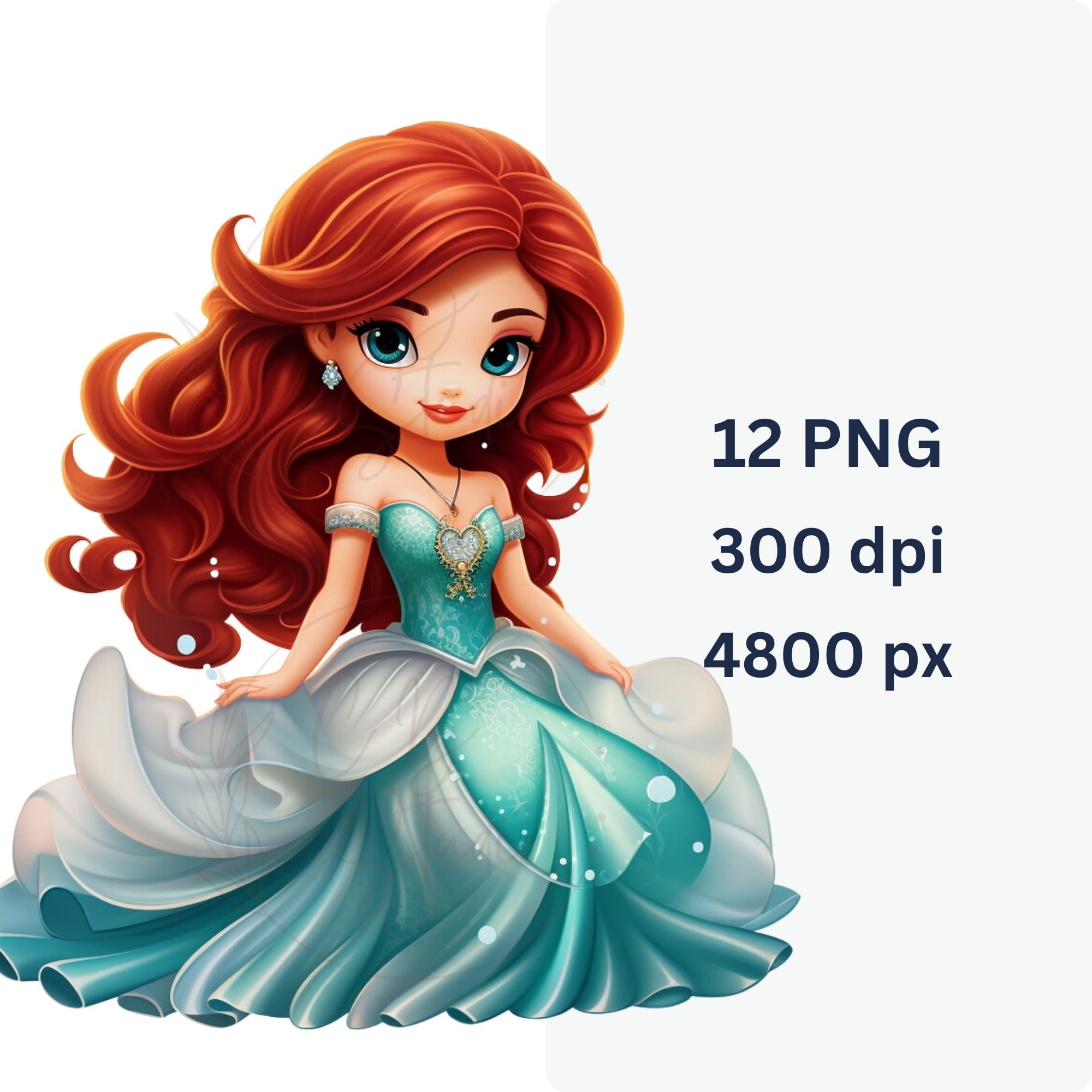 Ariel Kawaii Clipart, Chibi Mermaid Princess, Fairy Tale Party ...