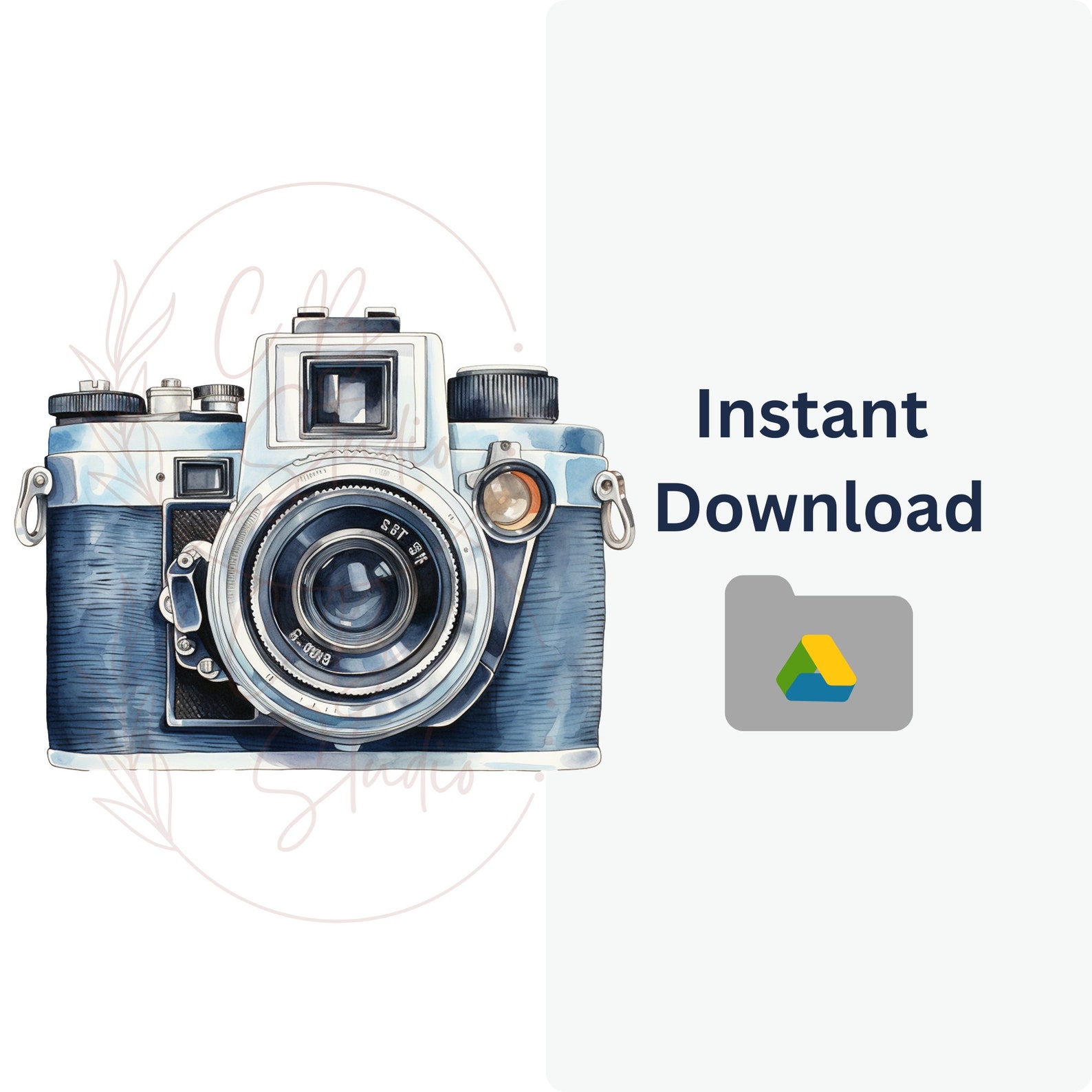 Vintage Cameras Clipart, Old Style Photo, Retro Cameras Watercolor ...