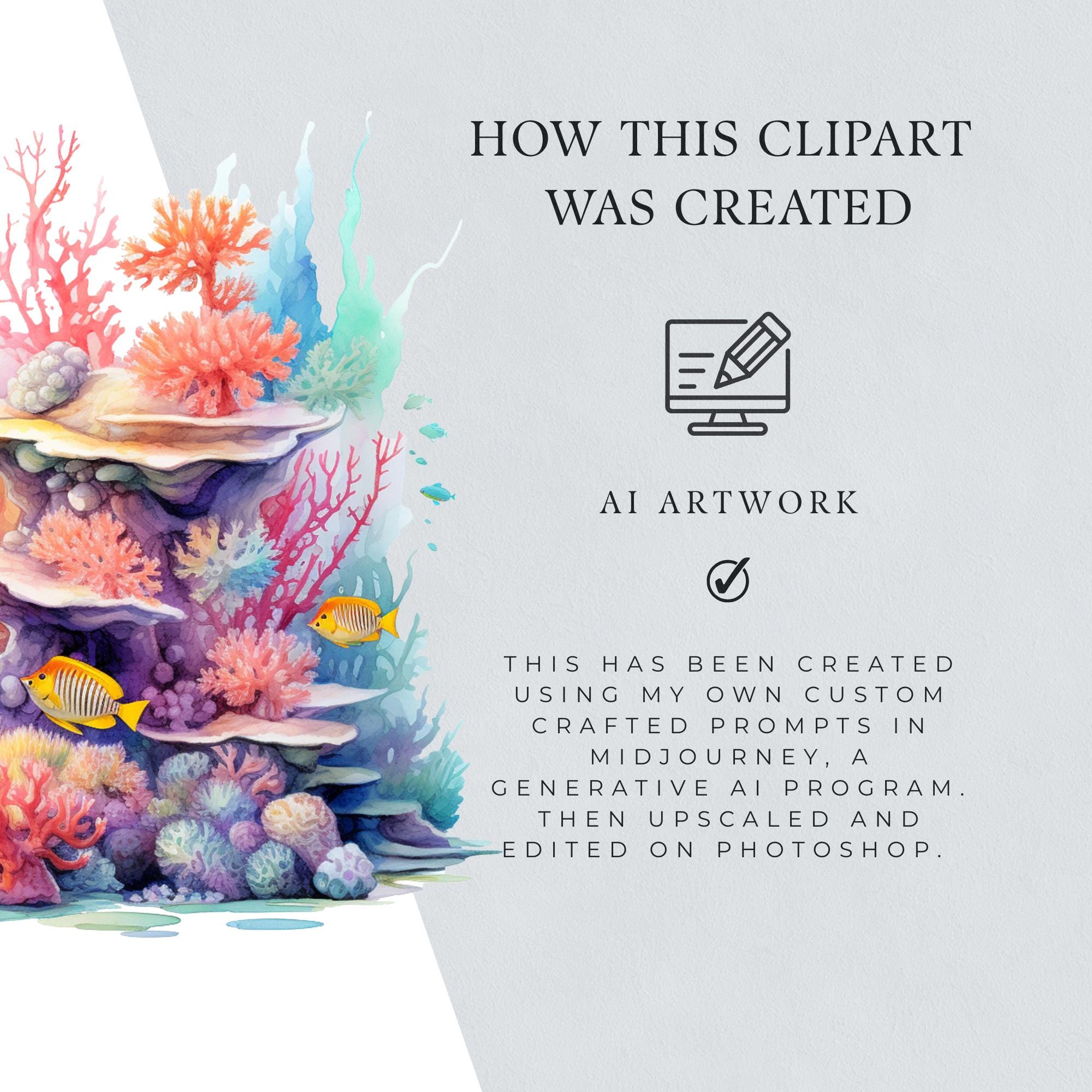 Watercolor Coral Reef Clipart, Colorful Sealife, Deep Ocean PNG ...