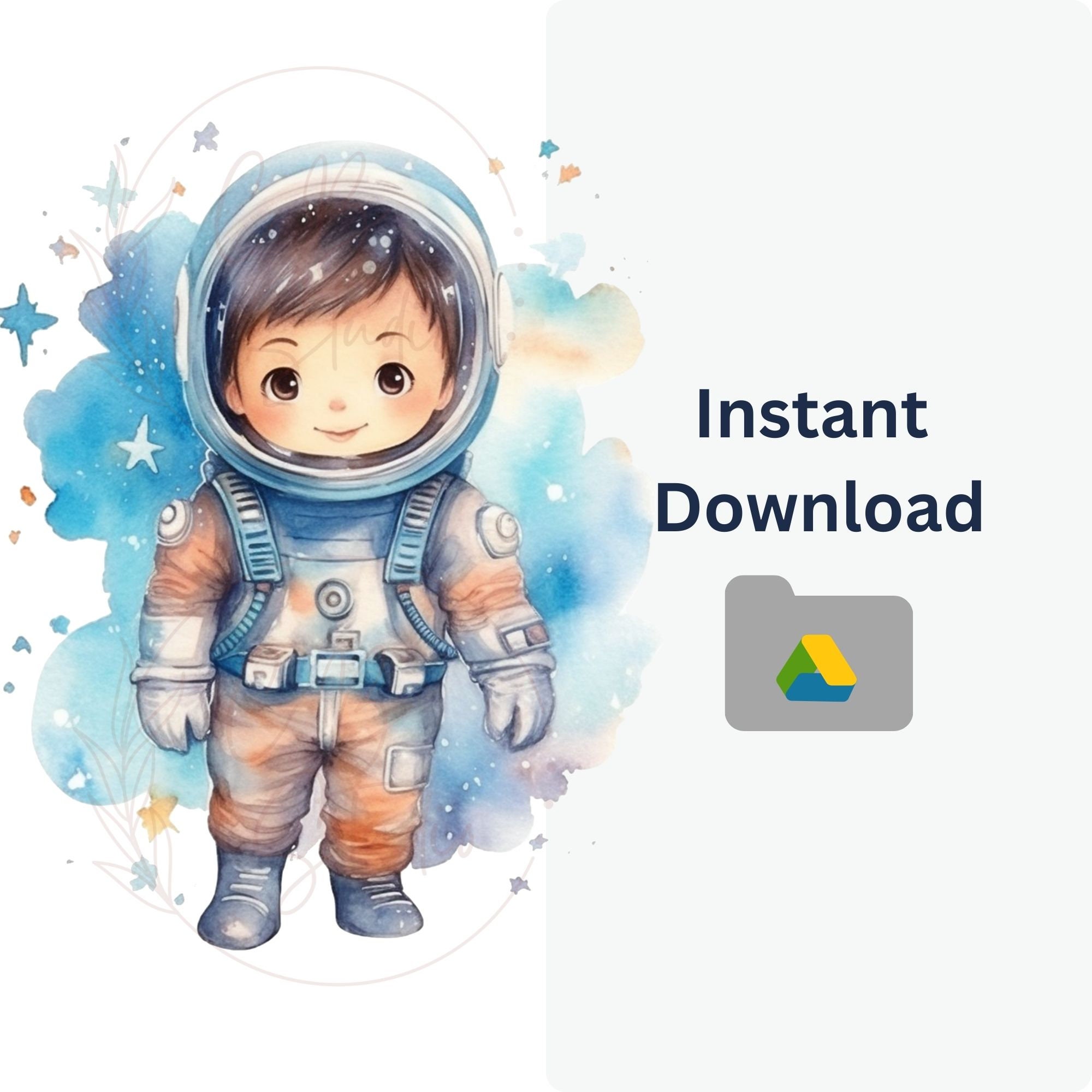 Cute Astronaut Boy Clipart, Kids Watercolor Space Clipart, Nursery ...