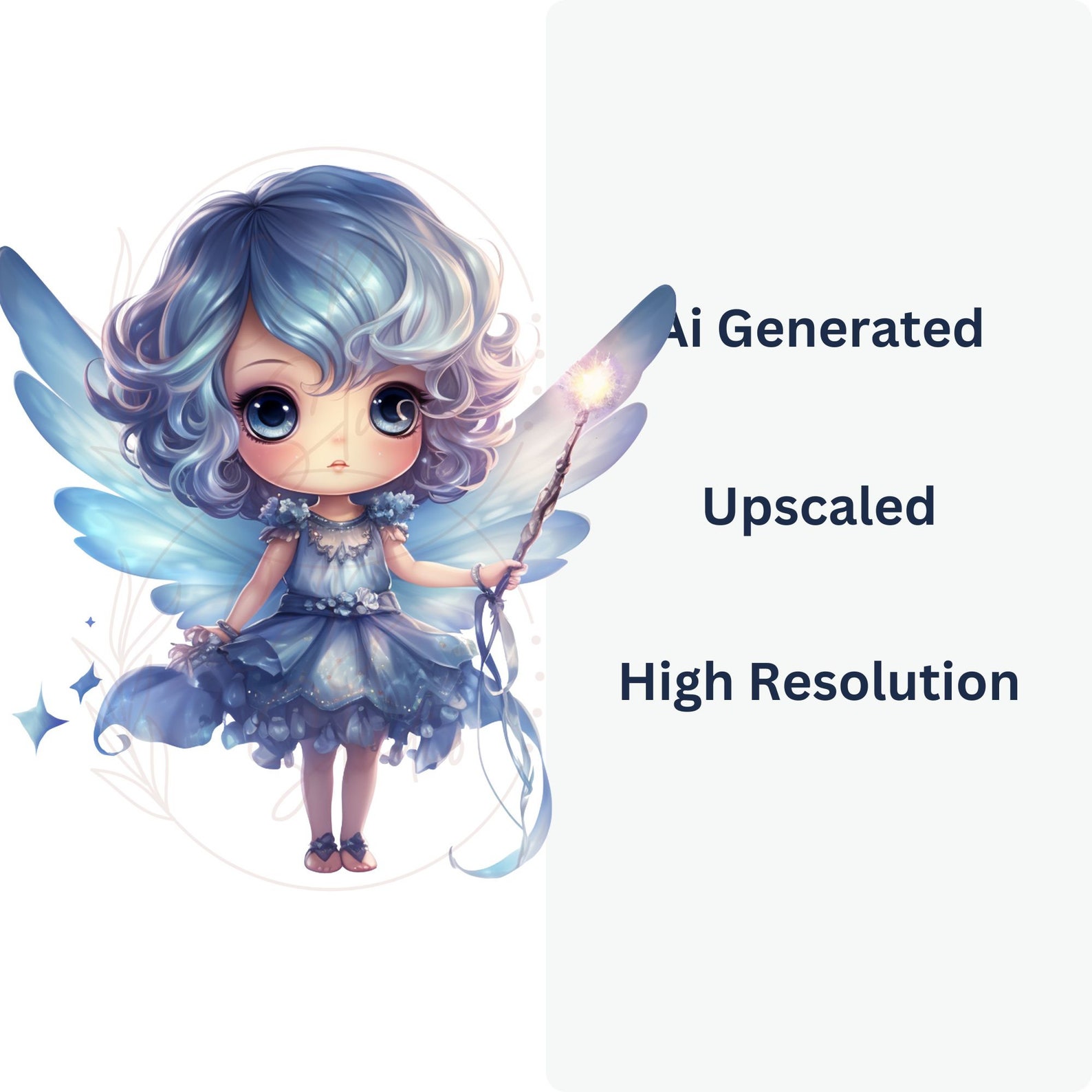 Celestial Chibi Fairies Clipart, Kawaii PNG, Whimsical Fairy, Moon ...