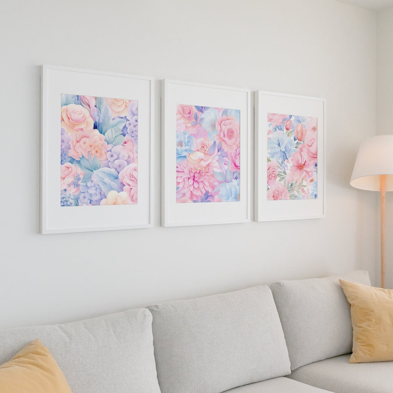 Watercolor Floral Pastel Digital Paper, Set of 20 Seamless Paper ...