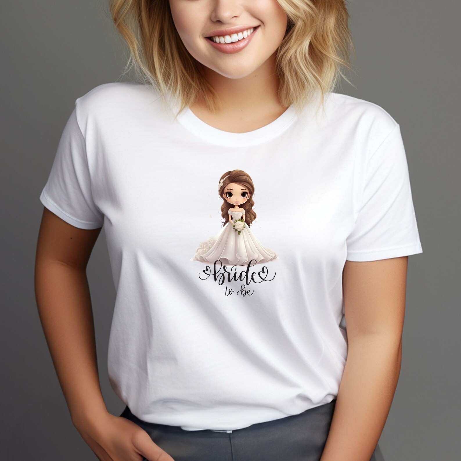 Cute Brunette Bride Clipart, Kawaii Bride, Cute Wedding Graphics ...