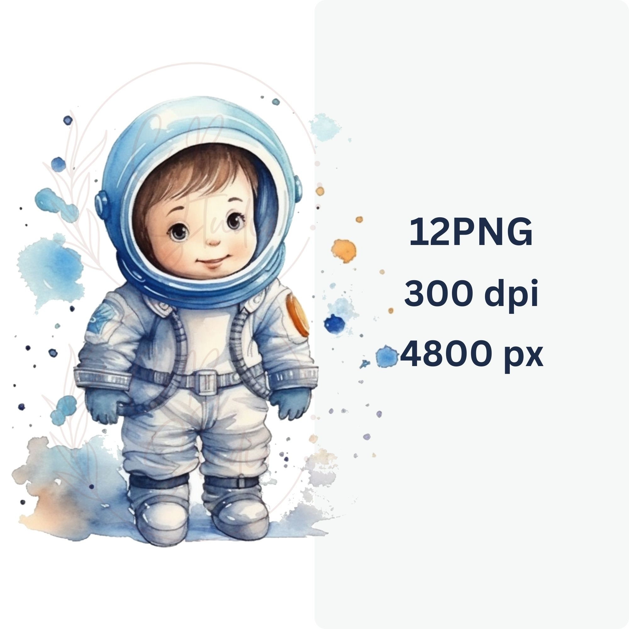 Cute Astronaut Boy Clipart, Kids Watercolor Space Clipart, Nursery ...