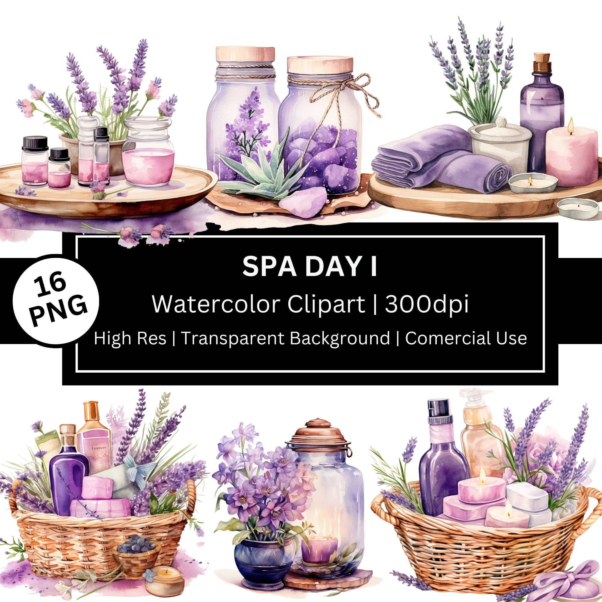 Spa Day Clipart, Skincare High Quality Png, Self Care Clipart, Candles ...